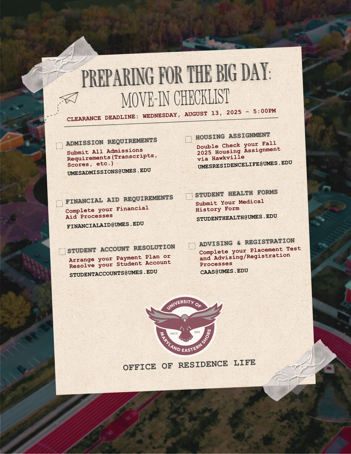 Fall 2025 Move-In Information | Office of Residence Life